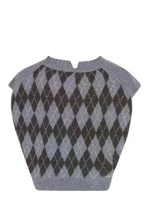 Sibel Saral Argyle-intarsia Knitted Vest - Grey