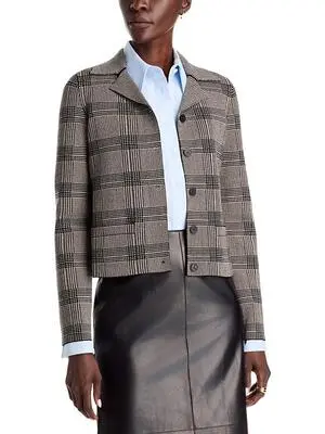 Lafayette 148 New York Check Stitch Knit Blazer - Hickory Multi