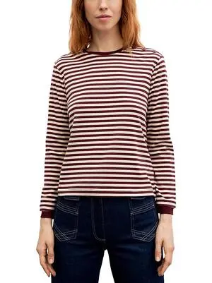Gerard Darel Belle Lyocell Blend Long Sleeve Tee - Redwine
