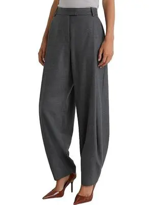 REISS Aries Deep Pleat Barrel Pants - Grey