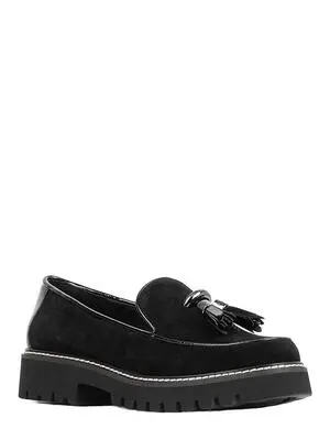 DONALD PLINER Suede Tassel Loafers - Black