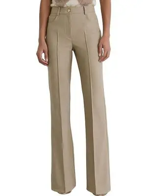 REISS Sofia Mid Rise Flare Leg Pants - Neutral