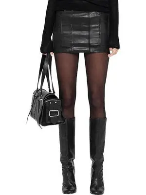 ALLSAINTS Endry Leather Mini Skirt - Black