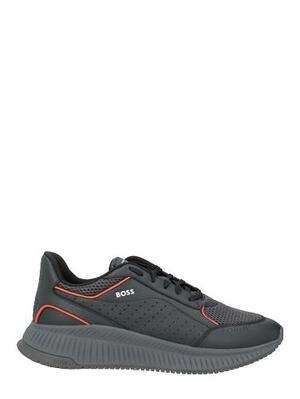 BOSS Sneakers Size Leather, Textile Fibers - Black