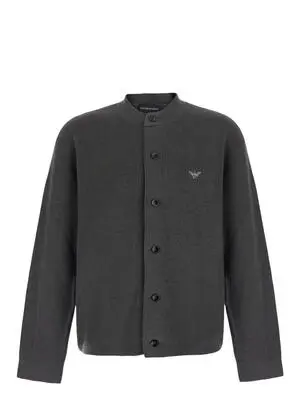 Emporio Armani Wool Zipped Cardigan - Grey