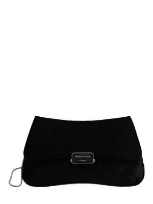 Emporio Armani Velvet Clutch - Black