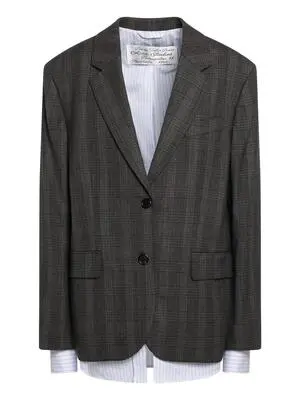 Acne Studios Blazer In A Prince Of Wales Check Wool Blend - Brown