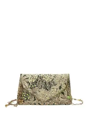 Dries Van Noten Jacquard Fabric Bag With Floral Pattern - Silver