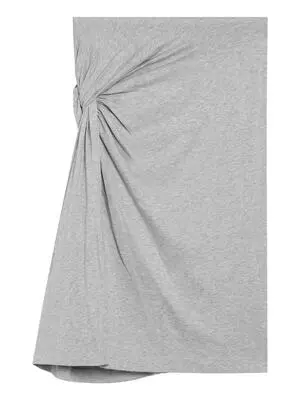Dries Van Noten Grey Melange Skirt With Draped Detail - Gray