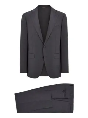 Canali Gray And Sand 150's Wool Pinstriped Modern-fit Suit - Grey