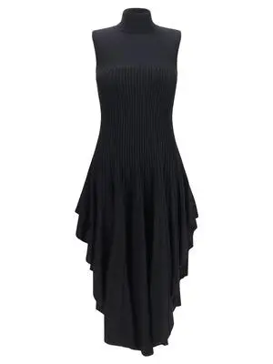 Alaïa 3d Sculpted Knit Pointed Dress - Black
