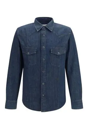 JACOB COHЁN R2 Western Cotton-denim Shirt - Blue