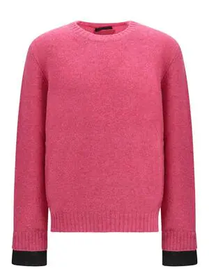 Prada Shetland Wool Crewneck Sweater - Pink