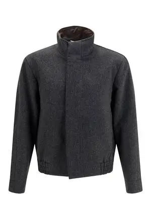 LARDINI Wool Bomber Jacket - Grey