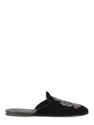 Dolce & Gabbana Velvet Slippers Black