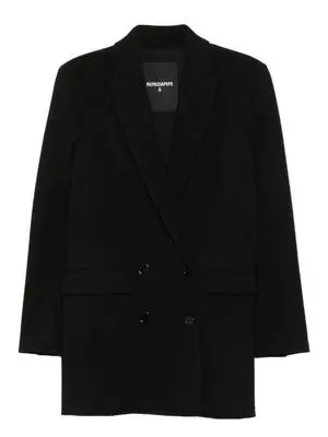 Patrizia Pepe Double-breasted Peak-lapels Blazer - Black