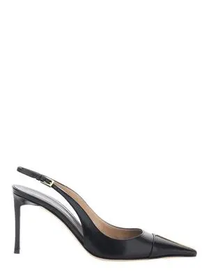 TOM FORD Tom Ford T-Plate Slingback Pumps With High Stiletto Heel In Leather, 10.5 Cm Black