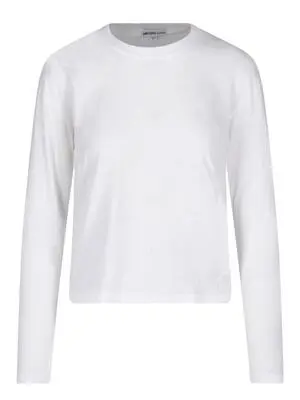 JAMES PERSE James Perse Women's Long Sleeve Cotton T-Shirt White