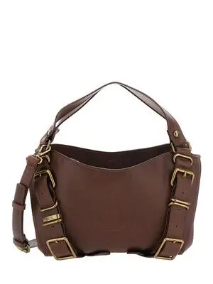 DIESEL® D-one Small Top-handle Handbag With Logo And Zip Closure - Brown