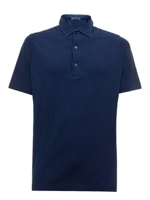 GAUDENZI Supima Cotton Polo Shirt With Classic Collar And Short Sleeves - Blu
