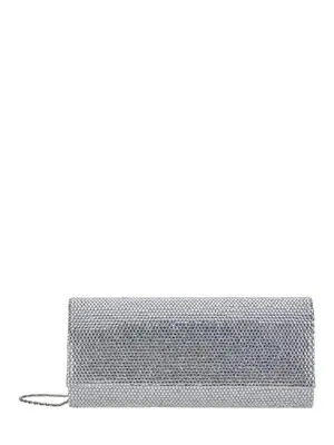 TWENTY FOURHAITCH Mini Clutch With Rhinestones And Thin Shoulder Strap - Metallic