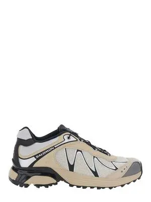 SALOMON Tech Fabric Drawstring Sneaker With Side Logo And Chunky Rubber Sole - Beige