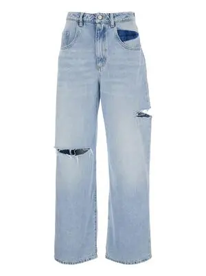 ICON DENIM LOS ANGELES Icon Denim Iconic Poppy Wide-Leg Jeans With Frayed Hems And Side Pockets