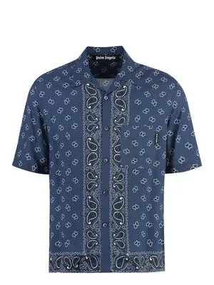 Palm Angels Paisley Print Short-sleeve Shirt - Blue