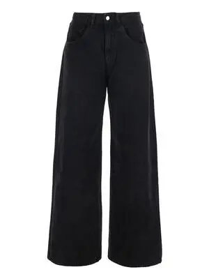 ICON DENIM LOS ANGELES Poppy Logo Patch Wide-leg Jeans For - Black