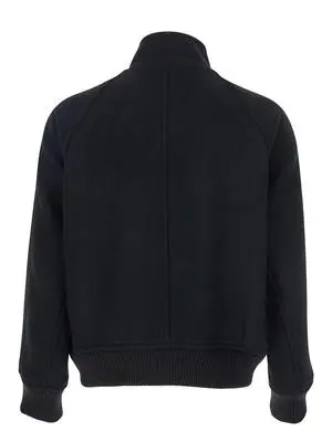 AFTER PRAY After Pray Wool Blend High-Collar Zip Jacket With Welt Pockets