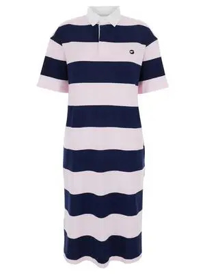 Coperni Cotton Striped Button-front Dress With Embroidered Logo - Multicolor