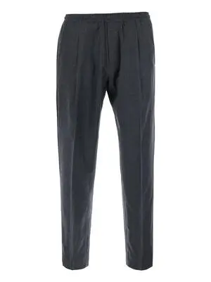 LOW BRAND Low-profile Cotton Pants With Elastic Waist, Pockets & Logo Patch For - Grey