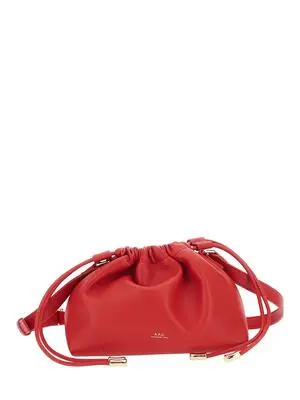A.p.c. Mini Crossbody Handbag With Engraved Front Logo And Adjustable Ecoleather Strap - Red
