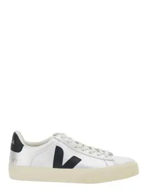 VEJA Campo Leather Low-top Sneaker With Contrast Heel Logo Patch - Metallic