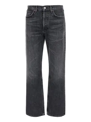 AGOLDE Agolde Women's Regular-Fit Jean With Side & Back Pockets And Frayed Hems Grey