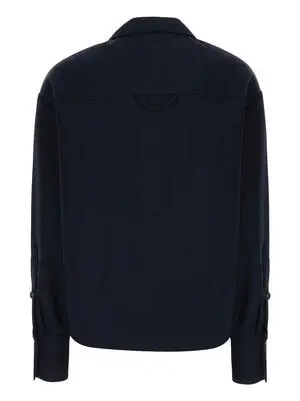 TELA Classic Collar Blend Wool Sweater With Flap Pocket - Blu