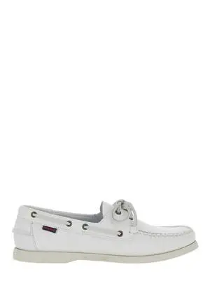 SEBAGO Dockside Portland Leather Loafers With Rounded Toe - White