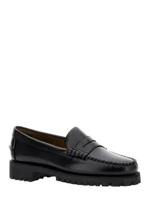 SEBAGO Sebago Women's Leather Round-Toe Chunky-Sole Slip-On Loafers
