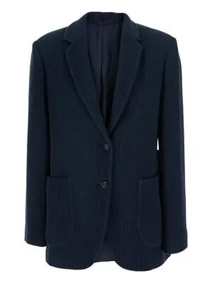 BRUNELLO CUCINELLI Brunello Cucinelli Women's Single-Breasted Notched Revers Wool-Blend Blazer With Patch Pockets