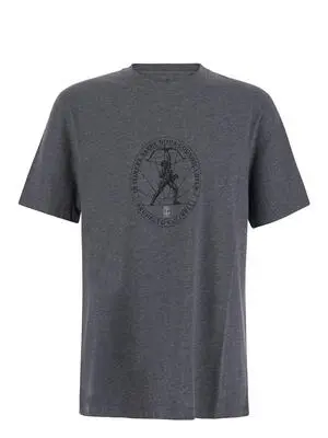 Brunello Cucinelli Regular-fit Cotton Crewneck Logo T-shirt - Grey