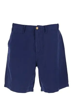 POLO RALPH LAUREN Polo Ralph Lauren Linen-Cotton Bermuda Shorts With Side Pockets And Logo Patch