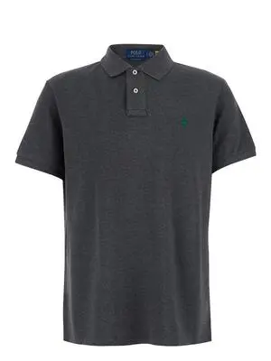 Polo Ralph Lauren Cotton Polo Shirt With Classic Collar And Pony Embroidery - Grey