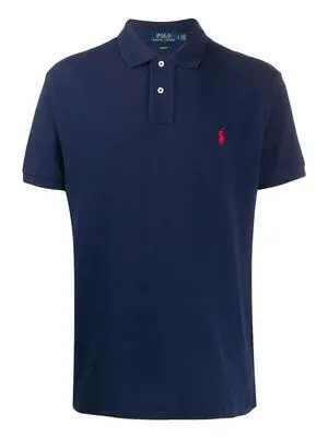 Polo Ralph Lauren Slim Fit Cotton Piqué Polo Shirt With Classic Collar And Pony Embroidery - Blu