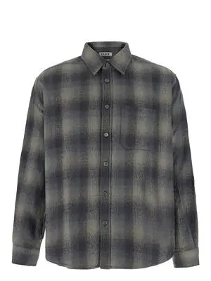 COOR Coor Ombré Flannel One-Pocket Checked Shirt With Classic Collar And Long Sleeves