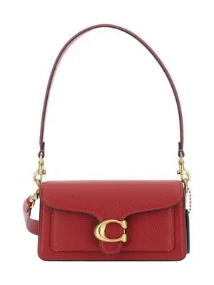 COACH Tabby 20 Mini Leather Crossbody Handbag With Logo Plaque And Adjustable Strap - Red
