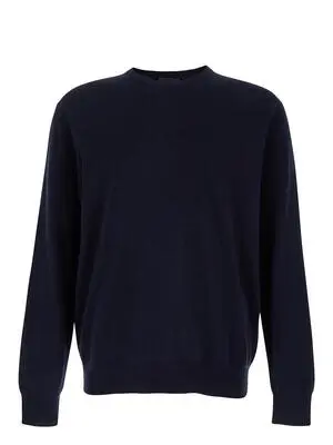 LEPLAIN Cashmere Crewneck Long Sleeve Sweater - Blu