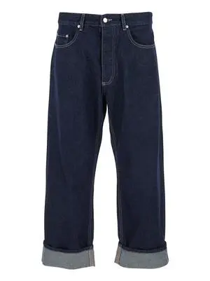 ICON DENIM LOS ANGELES 5-pocket Jeans With Logo Patch, Regular Fit - Blu