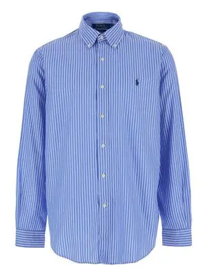 Polo Ralph Lauren Polo Ralph Lauren Washed Stripe Cotton Button-Down Shirt With Classic Collar And Long Sleeves For Men Blu