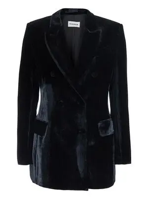 P.a.r.o.s.h P. A.r. O.s. H. Double-breasted Velvet Blazer With Peak Lapels - Black