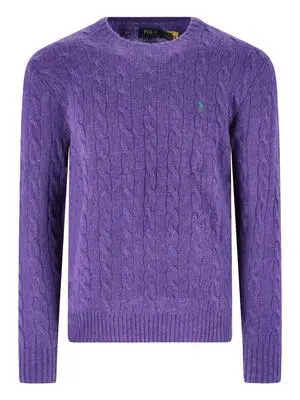 Polo Ralph Lauren Polo Ralph Lauren Men's Cable-Knit Crewneck Sweater Violet